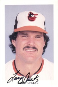 Larry Sheets autographed Baltimore Orioles photo postcard - Retired ...